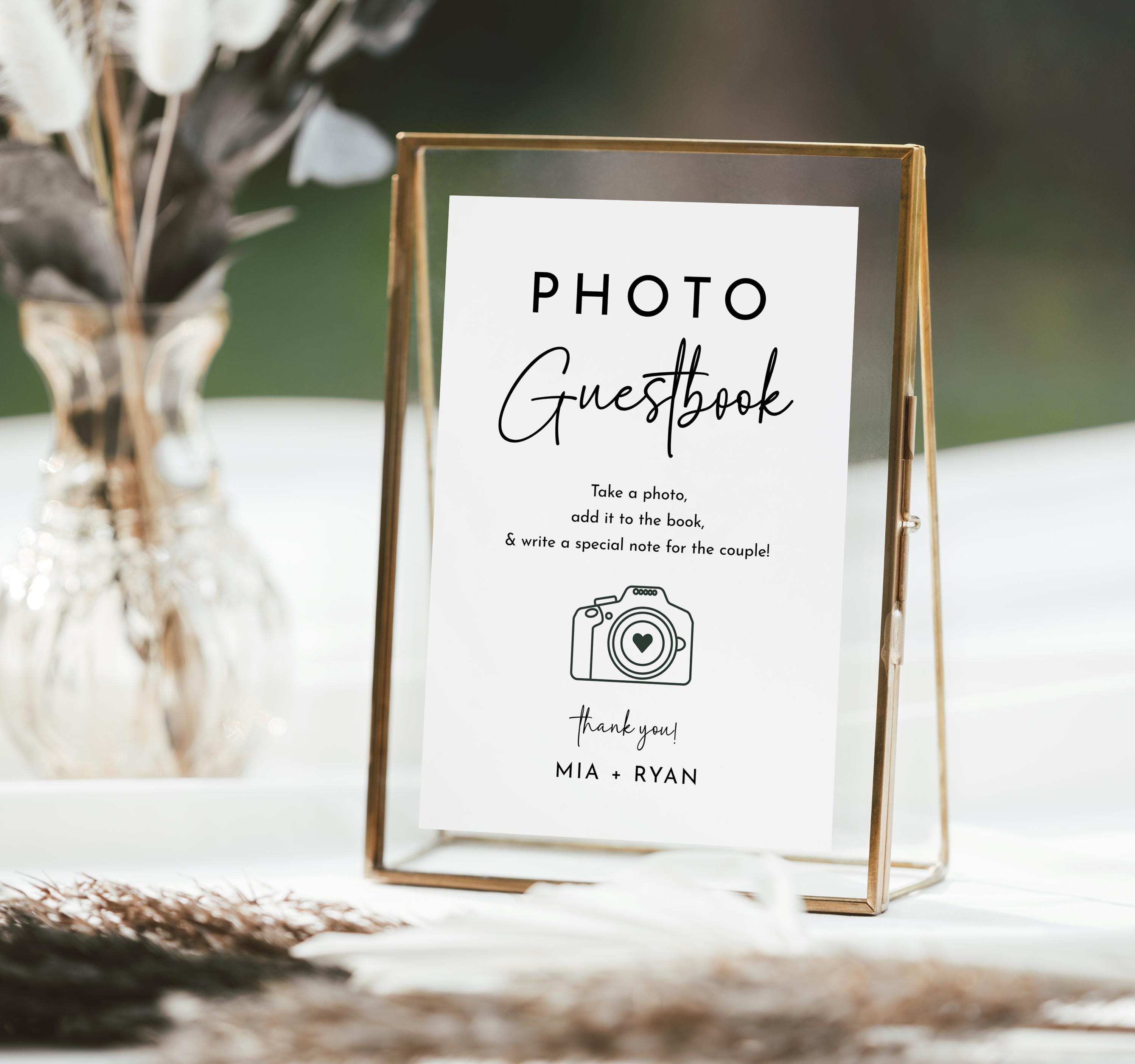 Photo Guestbook Sign Template, Printable Photo Guestbook Template ...
