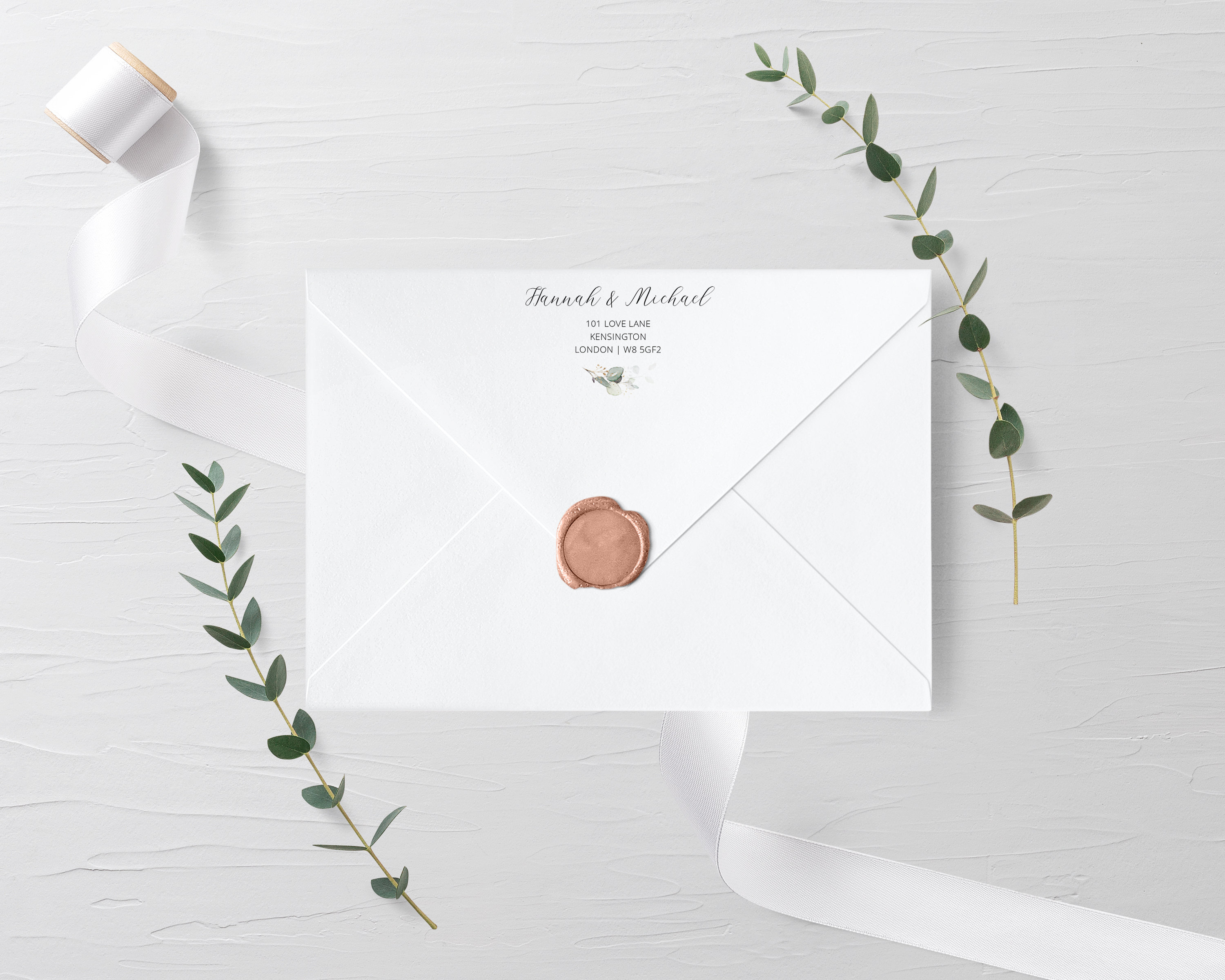 Greenery Wedding Envelope Template Printable Envelope Boho - Etsy