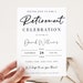 Modern Retirement Invitation | Minimalist Retirement Party Invite ...