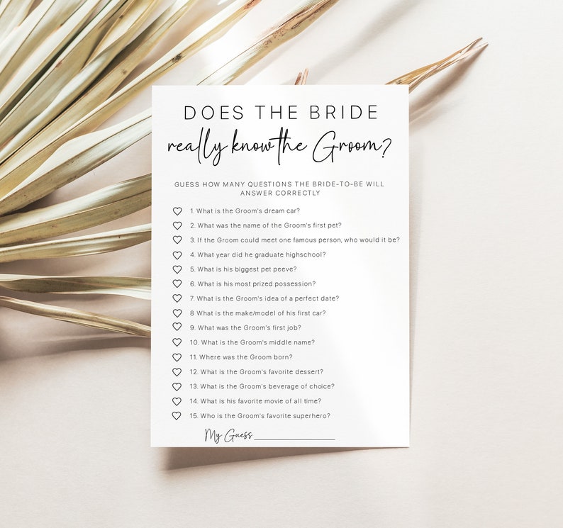How Well Does the Bride Know the Groom, Does the Bride Really Know the ...