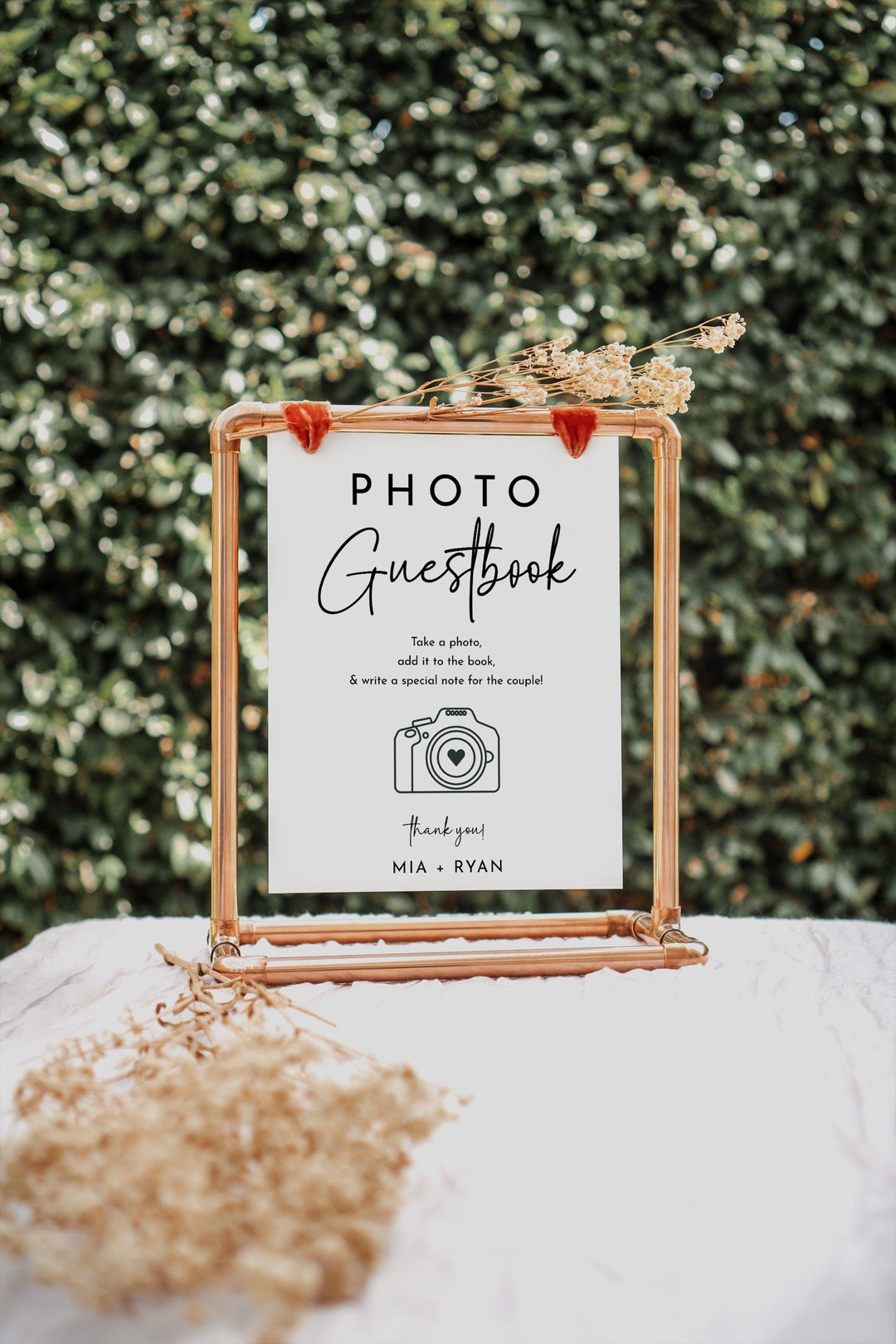 Photo Guestbook Sign Template, Printable Photo Guestbook Template ...