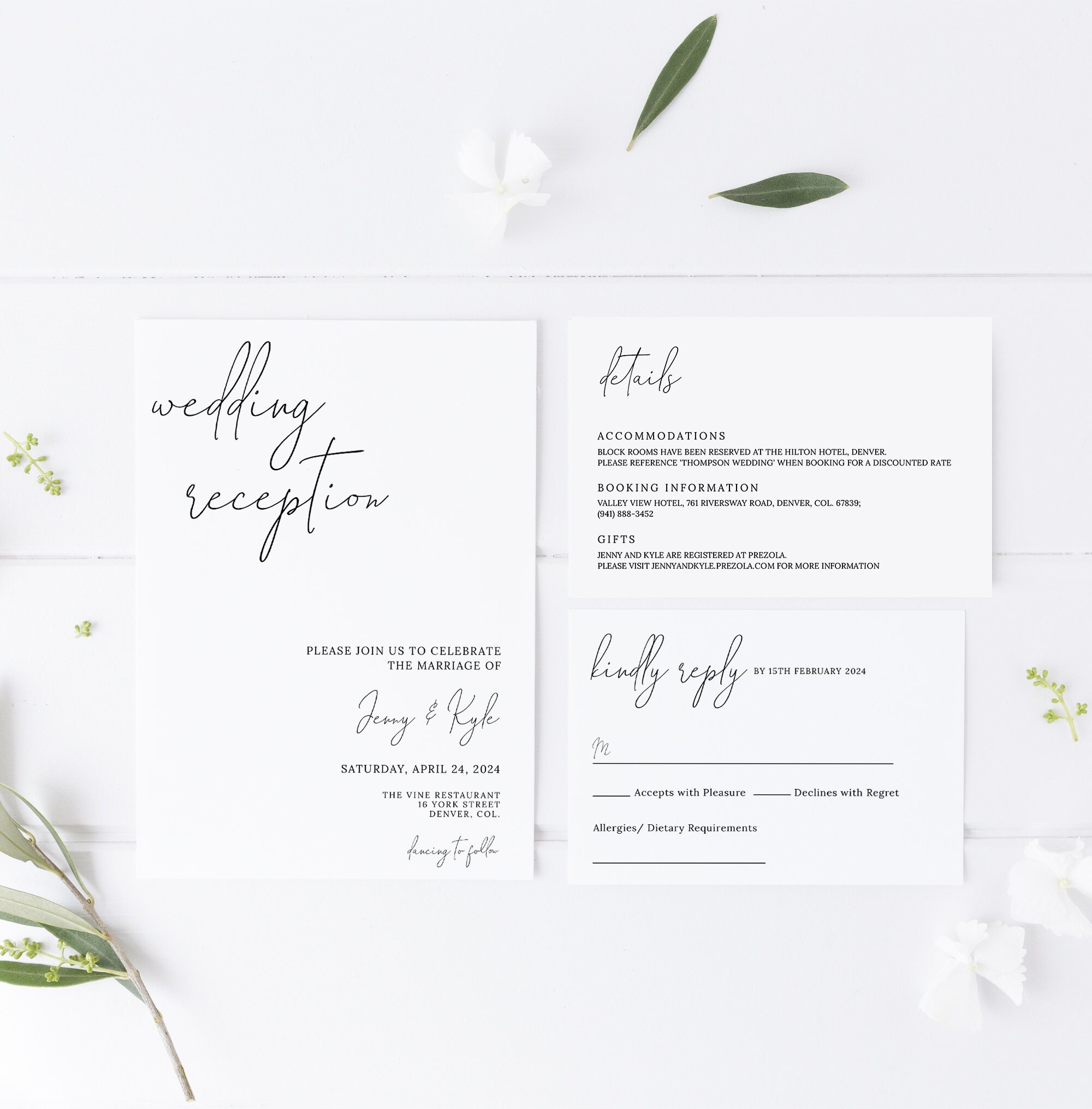 Minimalist Evening Reception Invitation Template Modern - Etsy UK