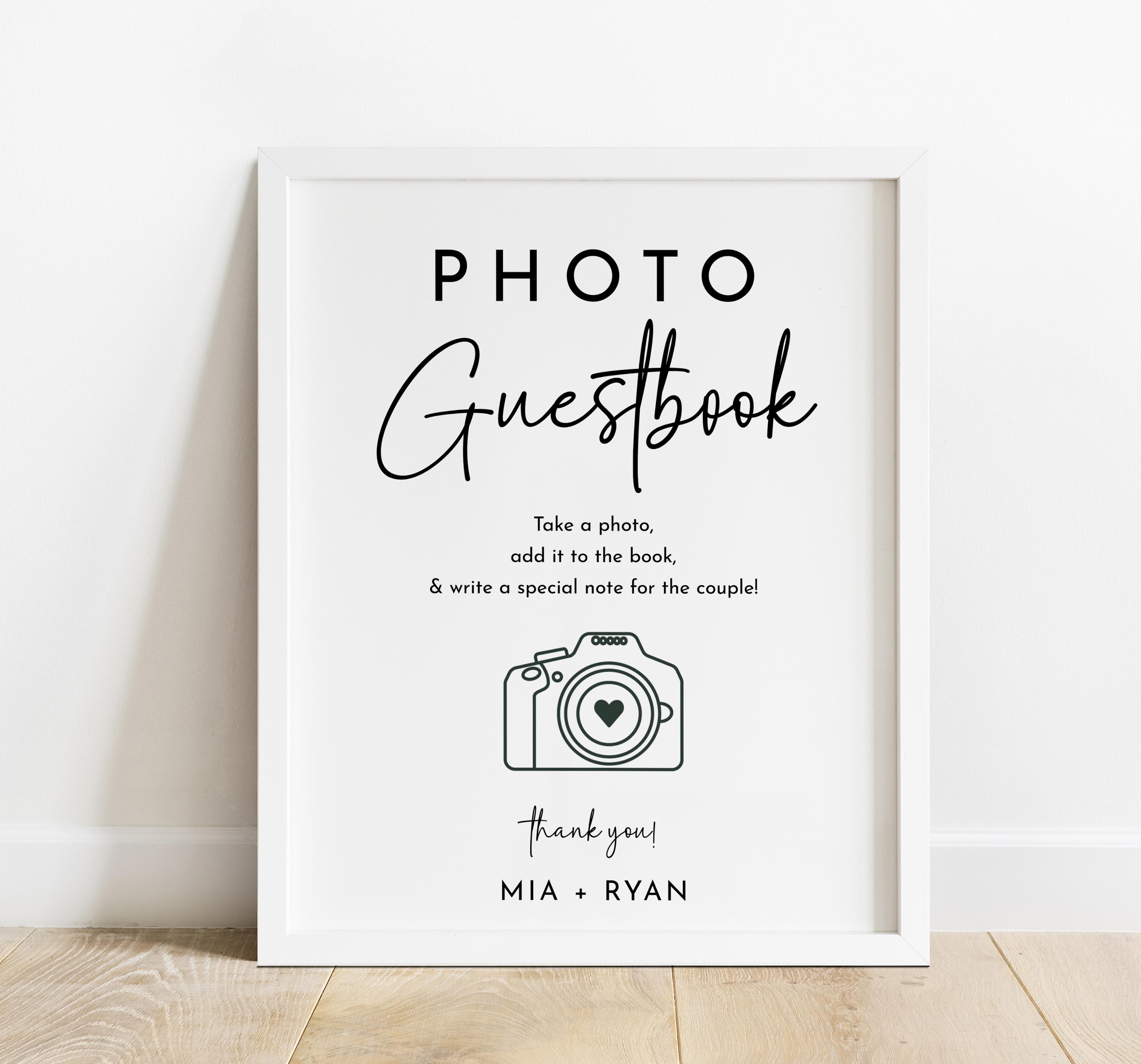 Photo Guestbook Sign Template, Printable Photo Guestbook Template ...