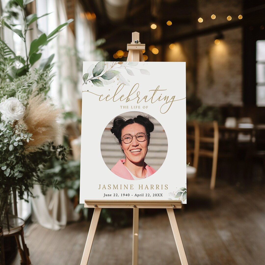 Funeral Memorial Sign Template | Celebration of Life Large Sign | in ...