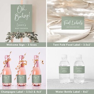 Sage Green Baby Shower Bundle | Green Gender Neutral Baby Shower ...