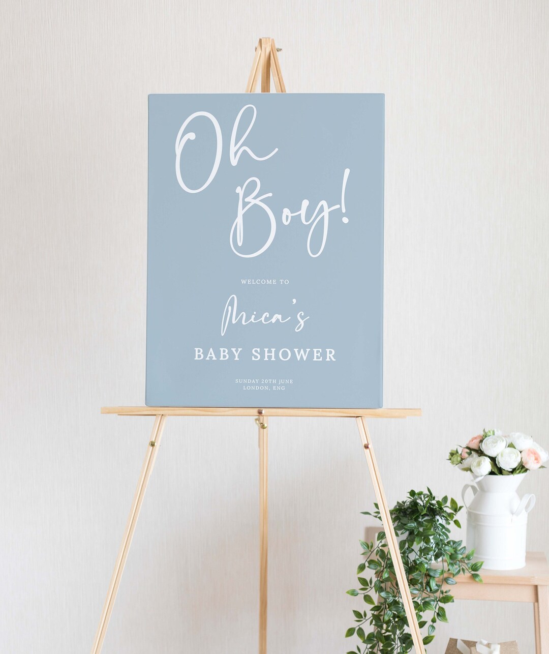 Baby Shower Welcome Sign | Blue Boy Baby Shower Theme | Printable ...