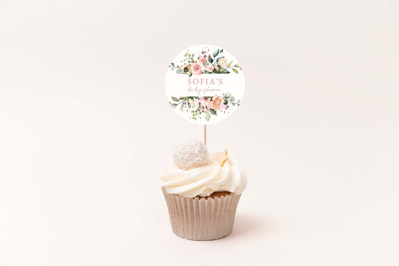 Boho Floral Editable Cupcake Toppers Instant Download LC06 - Etsy