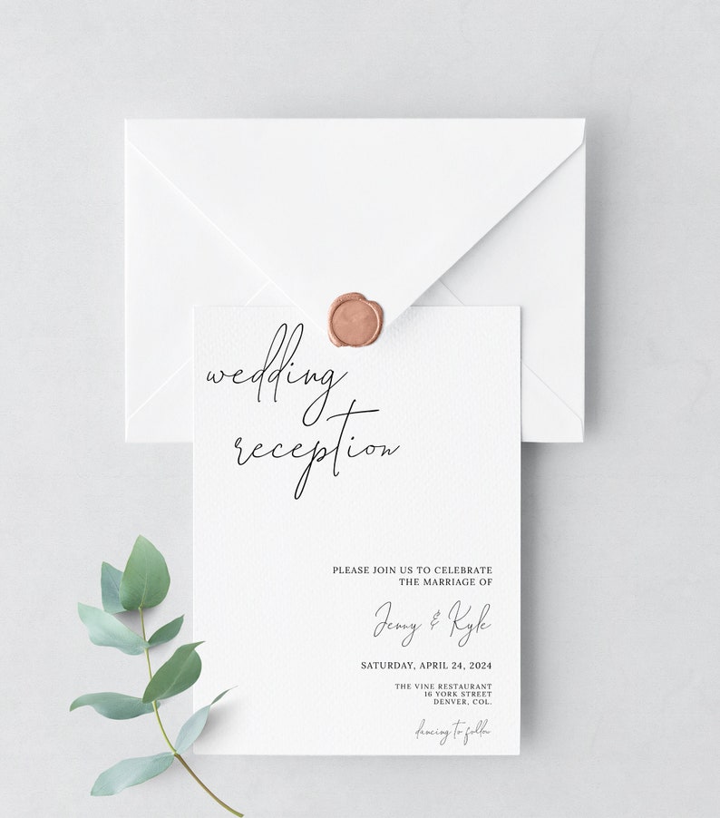 Minimalist Evening Reception Invitation Template Modern - Etsy UK