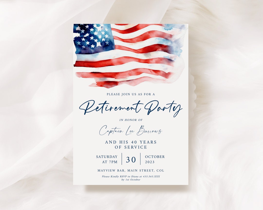 Army Retirement Party Invitation, Military Navy Retirement Celebration ...