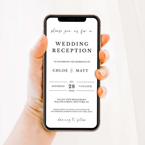 Electronic Wedding Reception Invitation Template, Phone Text Evening ...