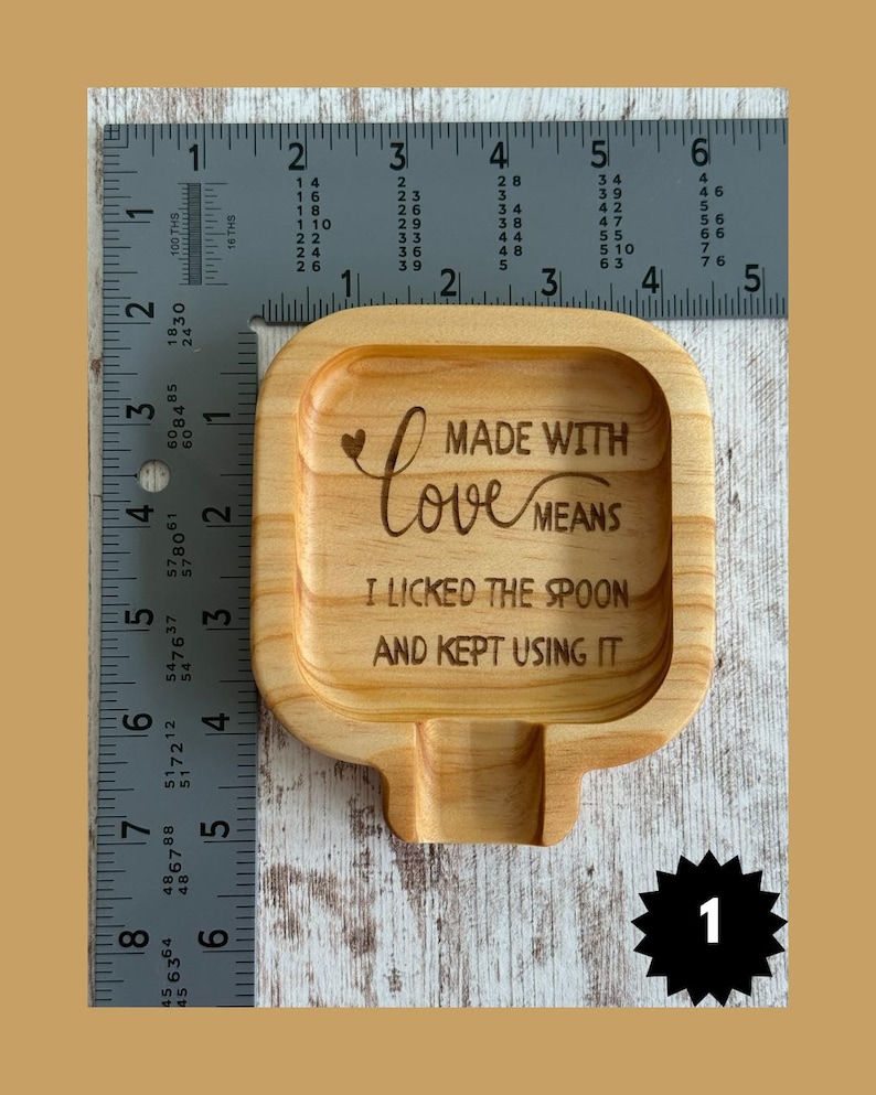 Funny Wooden Spoon Rest - "licked the Spoon" Engraved Kitchen Decor ...