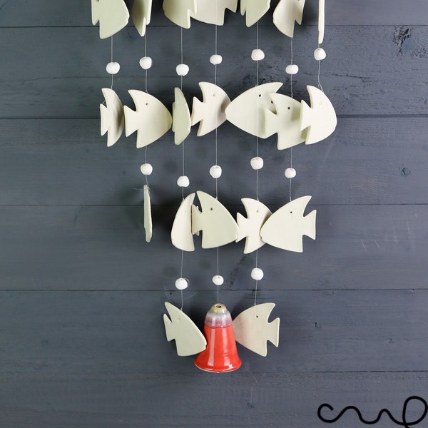 Ceramic Fish Wind Chime - Etsy