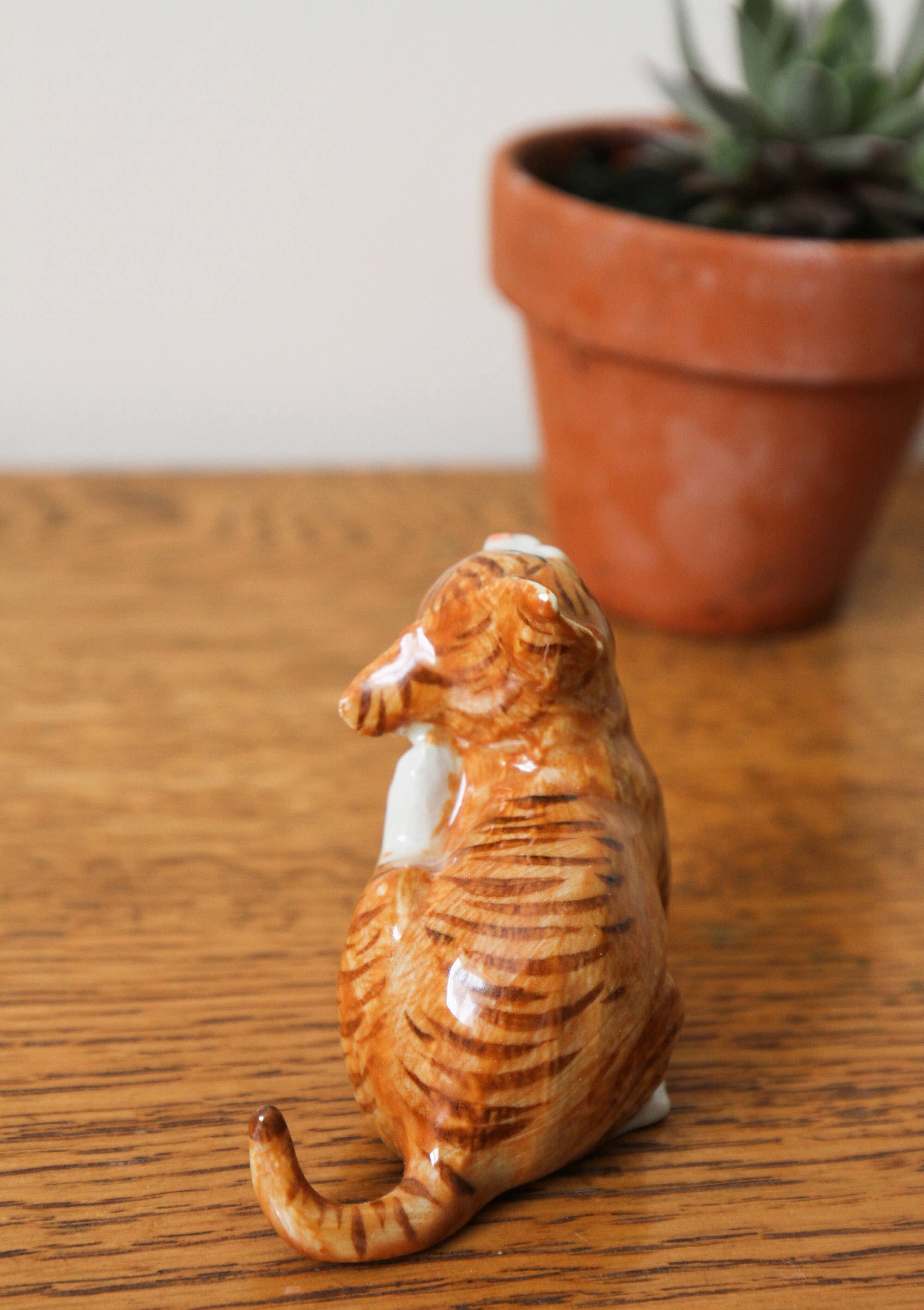 Cute Ceramic Ginger Cat Kitten Figurines Animals Miniature - Etsy