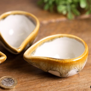 Set 3 Handmade Ceramic Dipping Dish White Dip Bowl Small Sauce Dish ...