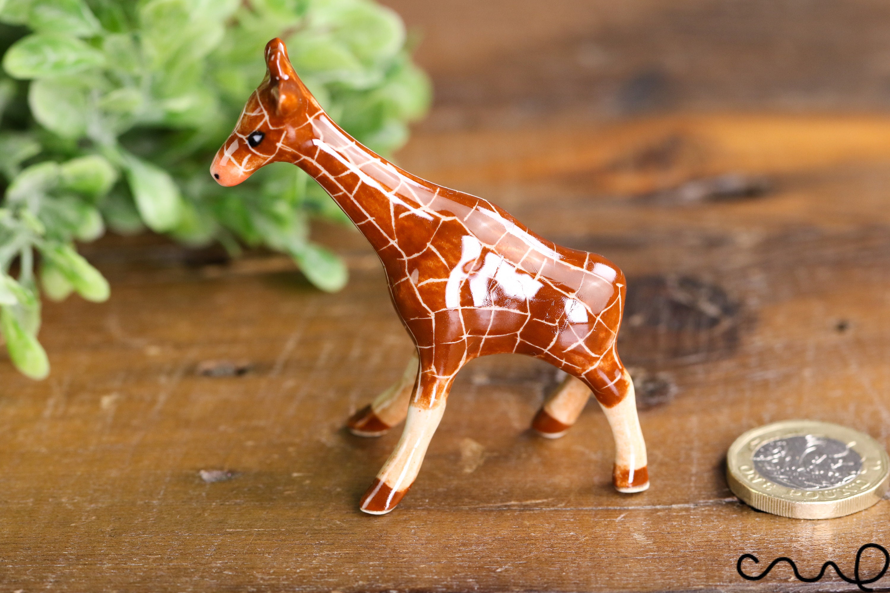 Ceramic Mini Giraffe Brown Animal Figure Doll Ornaments | Etsy
