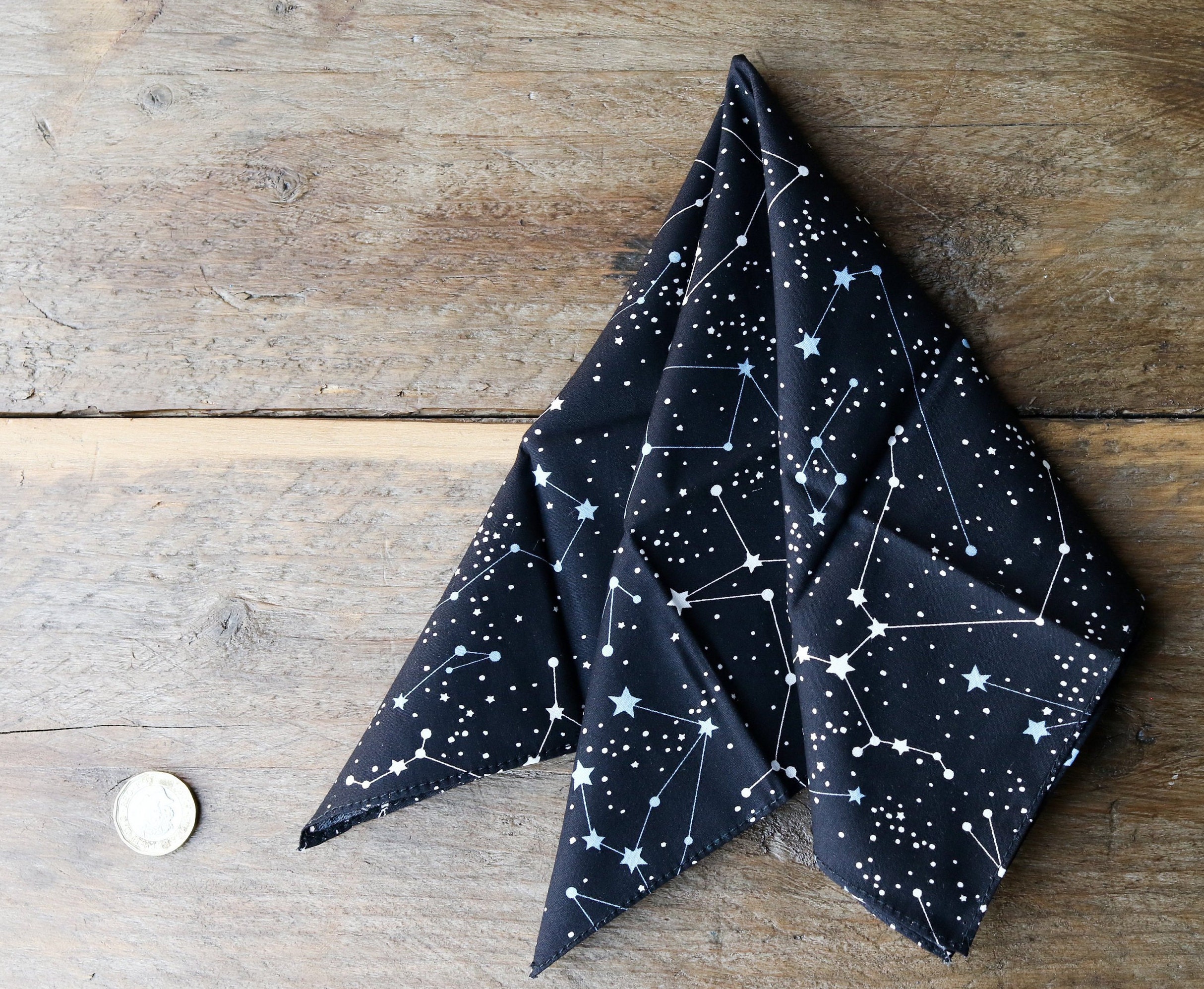 Handmade Unisex Pocket Square Cotton Handkerchief Black | Etsy UK