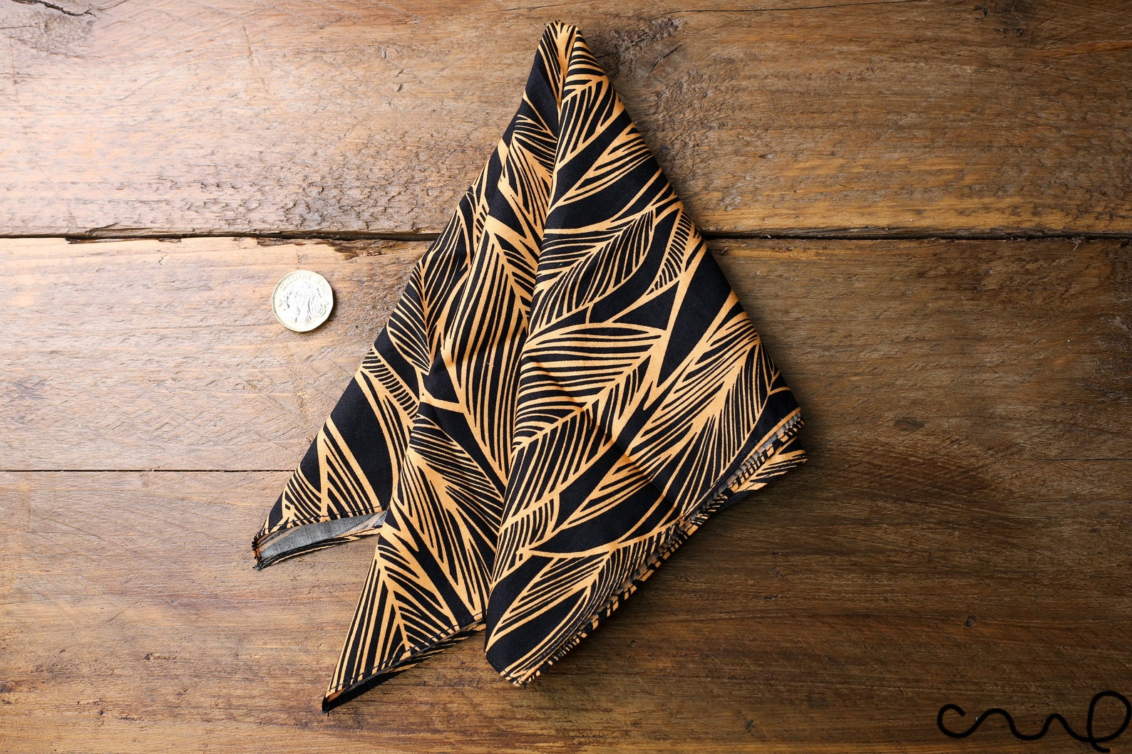 Handmade 100% Cotton Unisex Pocket Square Handkerchief AK Black Orange ...