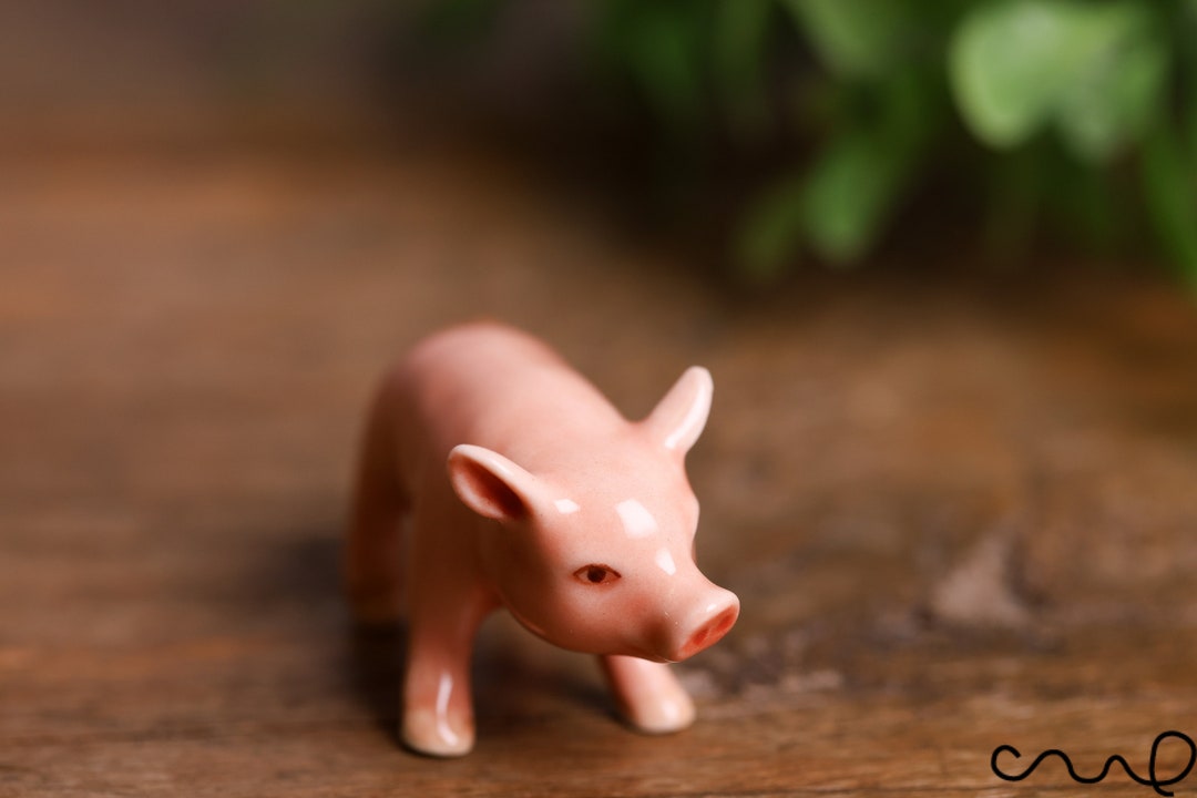 Handmade Ceramic Pig Animal Figure House Ornaments Collectable Pottery ...