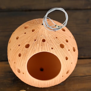 Handmade Terracotta Sphere Hanging Plant Pot Orchid Pot Garden Indoor ...