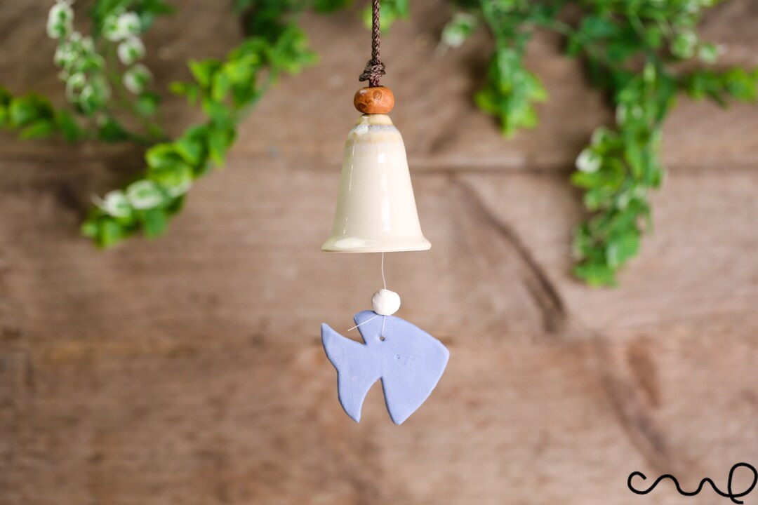 White Ceramic Bell Design Unique Handmade Ceramic Wind Chimes Outdoor ...