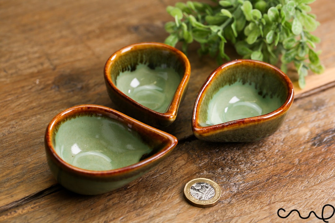 Set 3 Handmade Small Ceramic Dipping Dish Dip Bowl Sauce Dish Condiment ...