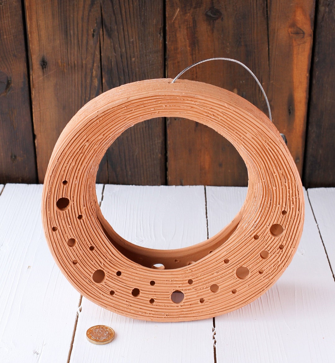 Handmade Terracotta Hoop Loop Hanging Plant Pot Orchid Gardening ...