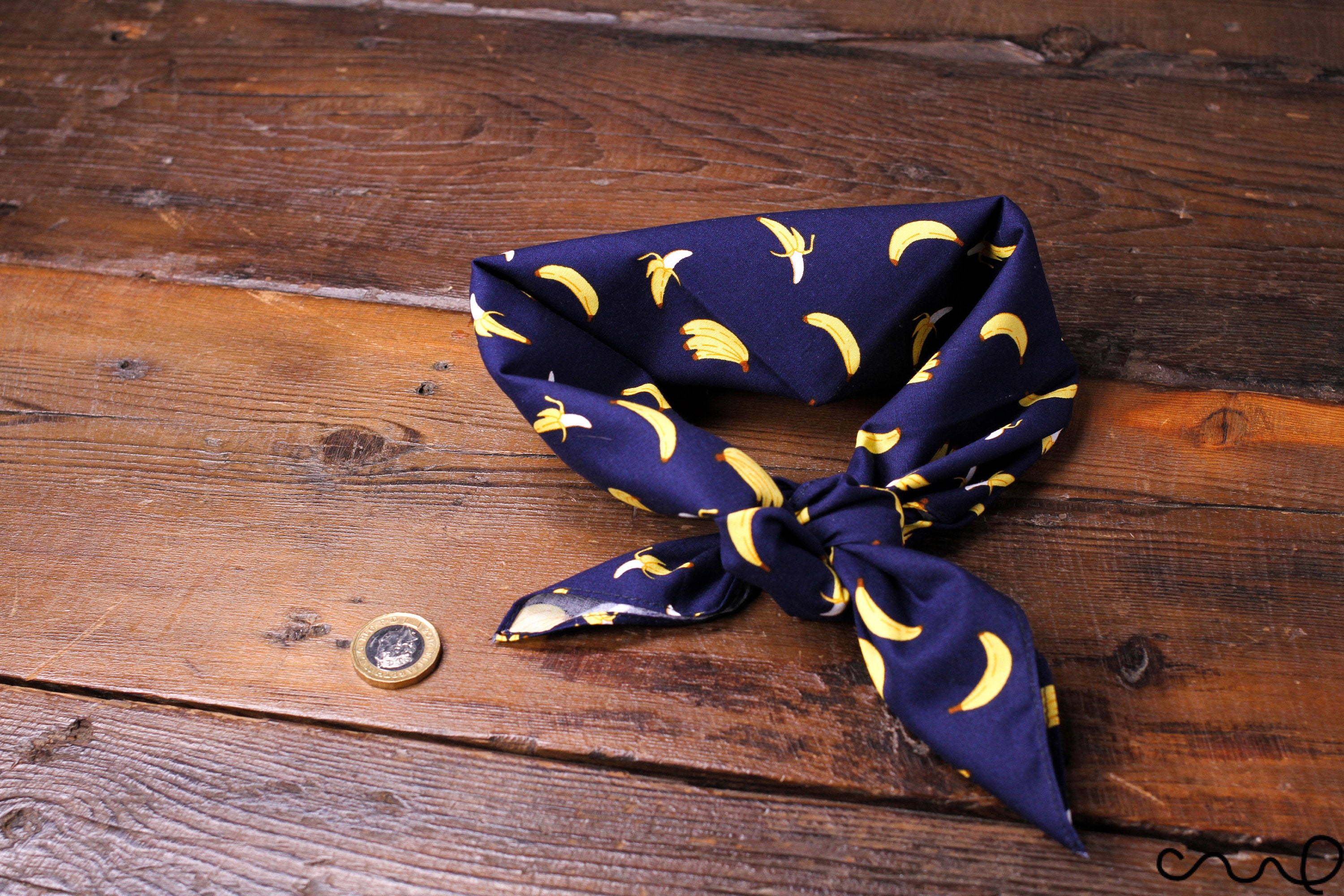Handmade Cotton Navy Banana Bandana Retro Vintage Chic Unique | Etsy