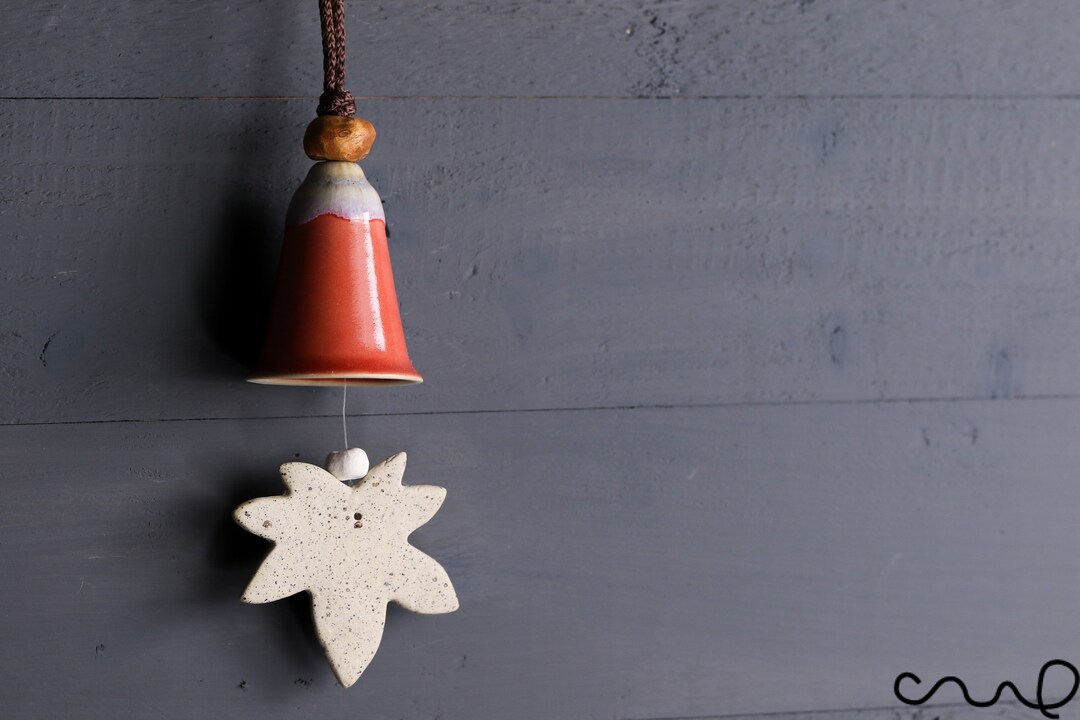 Red Ceramic Bell Design Unique Handmade Ceramic Wind Chimes Outdoor ...