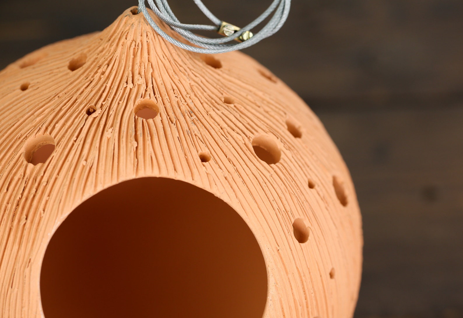 Handmade Terracotta Sphere Hanging Plant Pot Orchid Pot Garden - Etsy UK