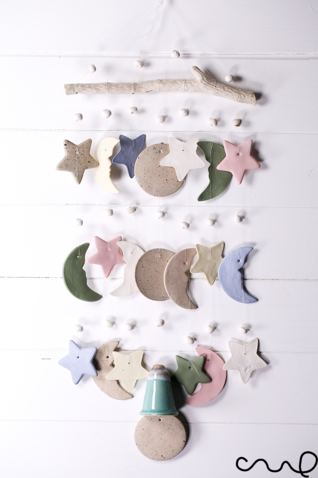 Handmade Star Moon Shapes Ceramic Windchime Lime Bell - Etsy