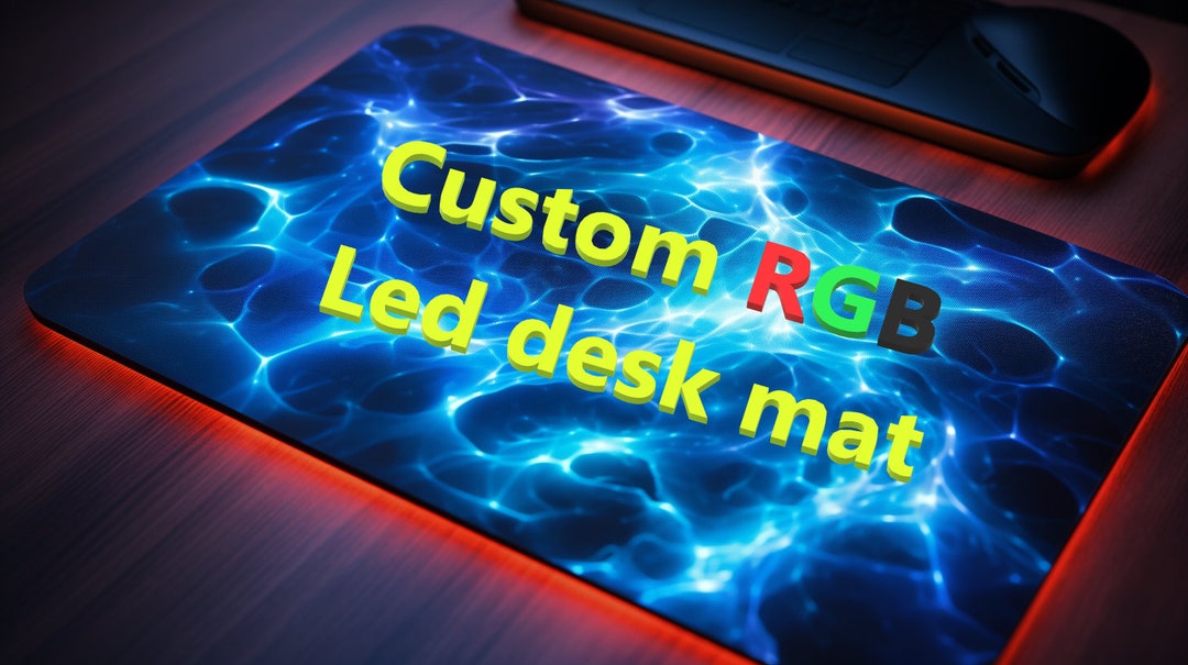 Custom Gaming Mouse Pad LED RGB 35 X 15 Desk Mat Personalized Pad With ...