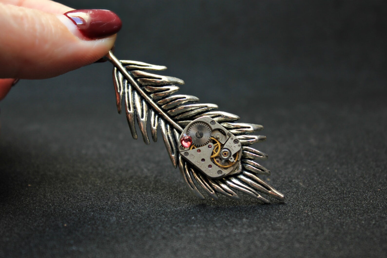 Mechanical Jewelry Steampunk Feather Movement Necklace Steampunk ...