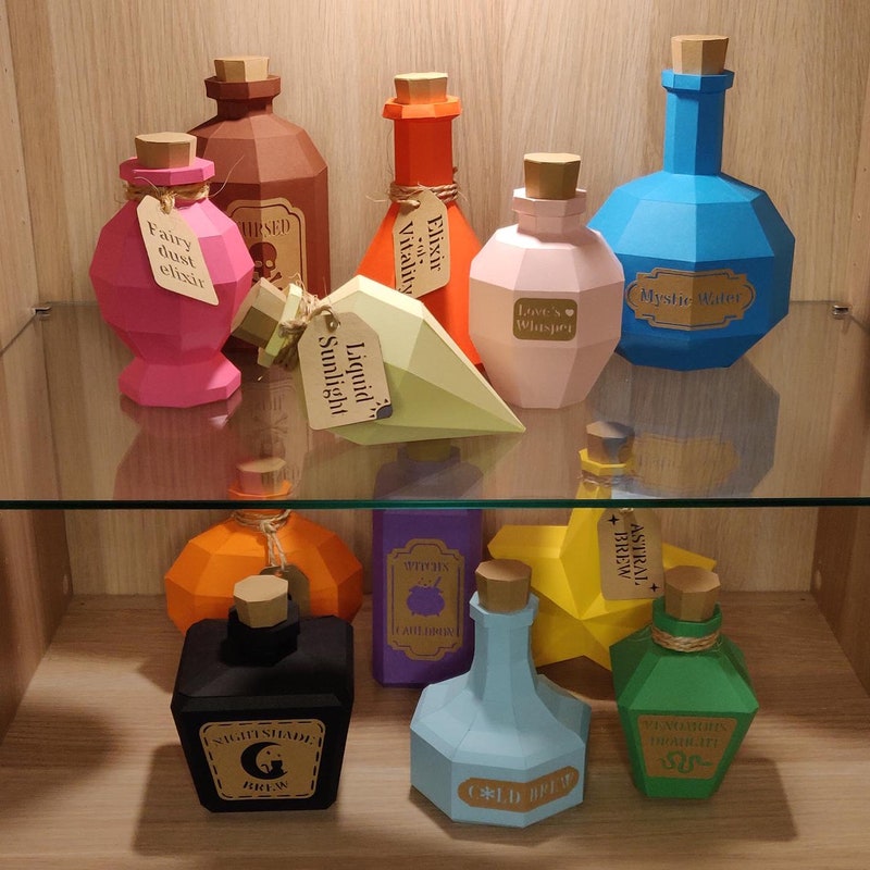 Potion Bottle 3d Papercraft - Etsy