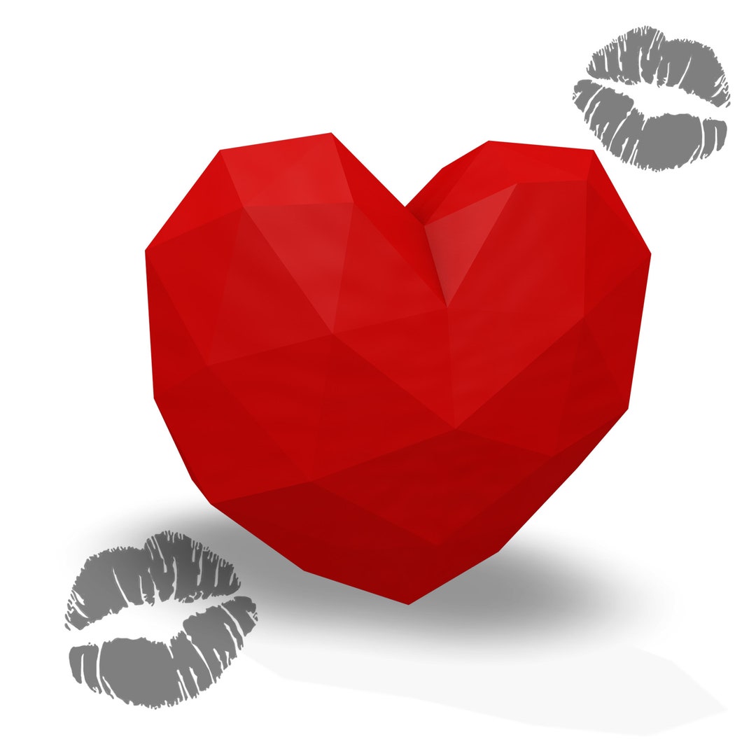 Heart 3D Papercraft || DIY Paper Sculpture || Paper Model Pattern || Do ...