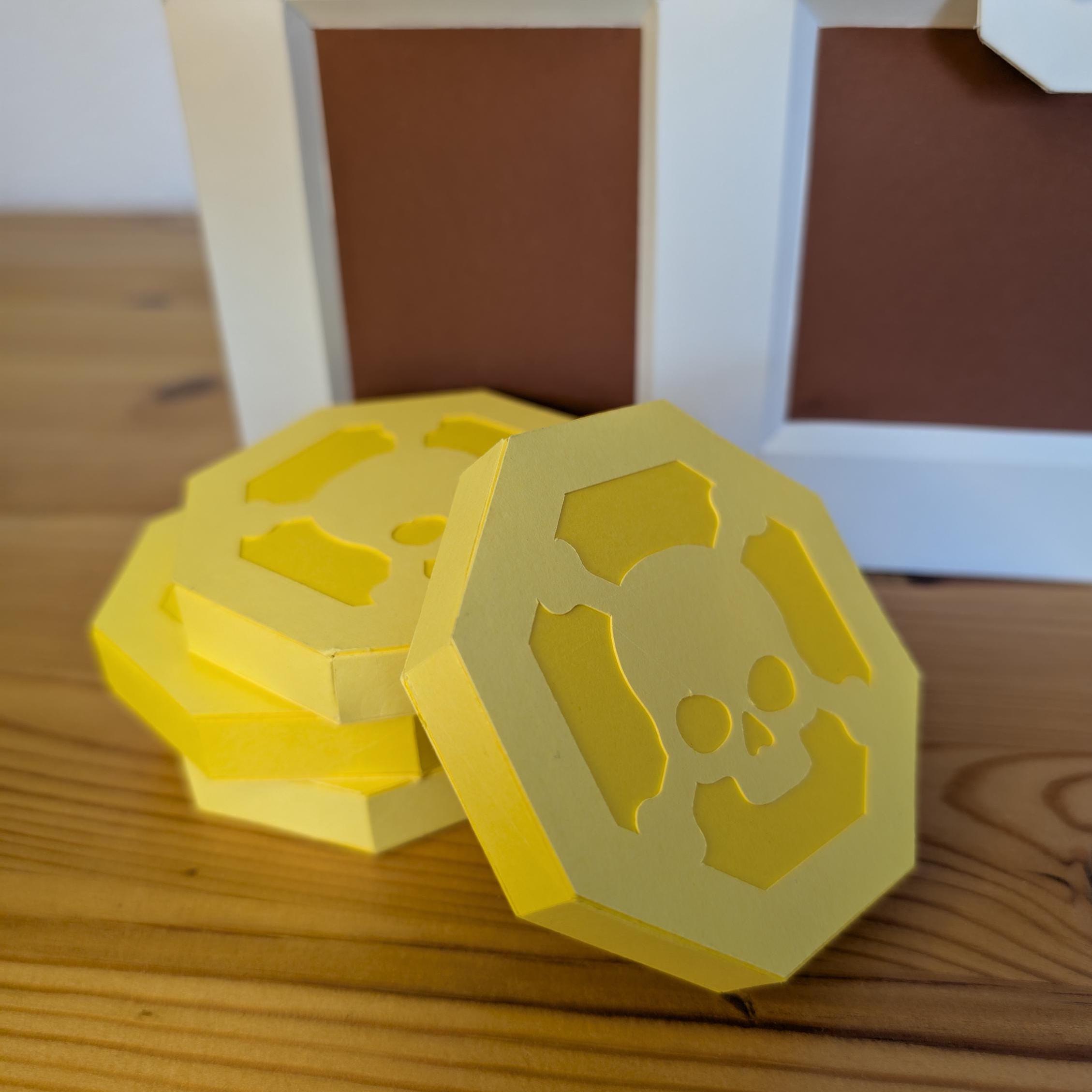 Treasure Chest 3D Papercraft | SVG,PDF | Chest With Coins and Gems ...