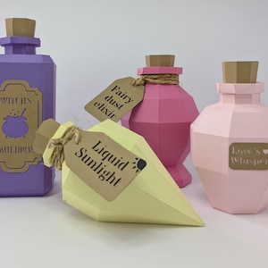 Potion Bottles 3D Papercraft | SVG,PDF | 12 Potions,elixers and Brews ...