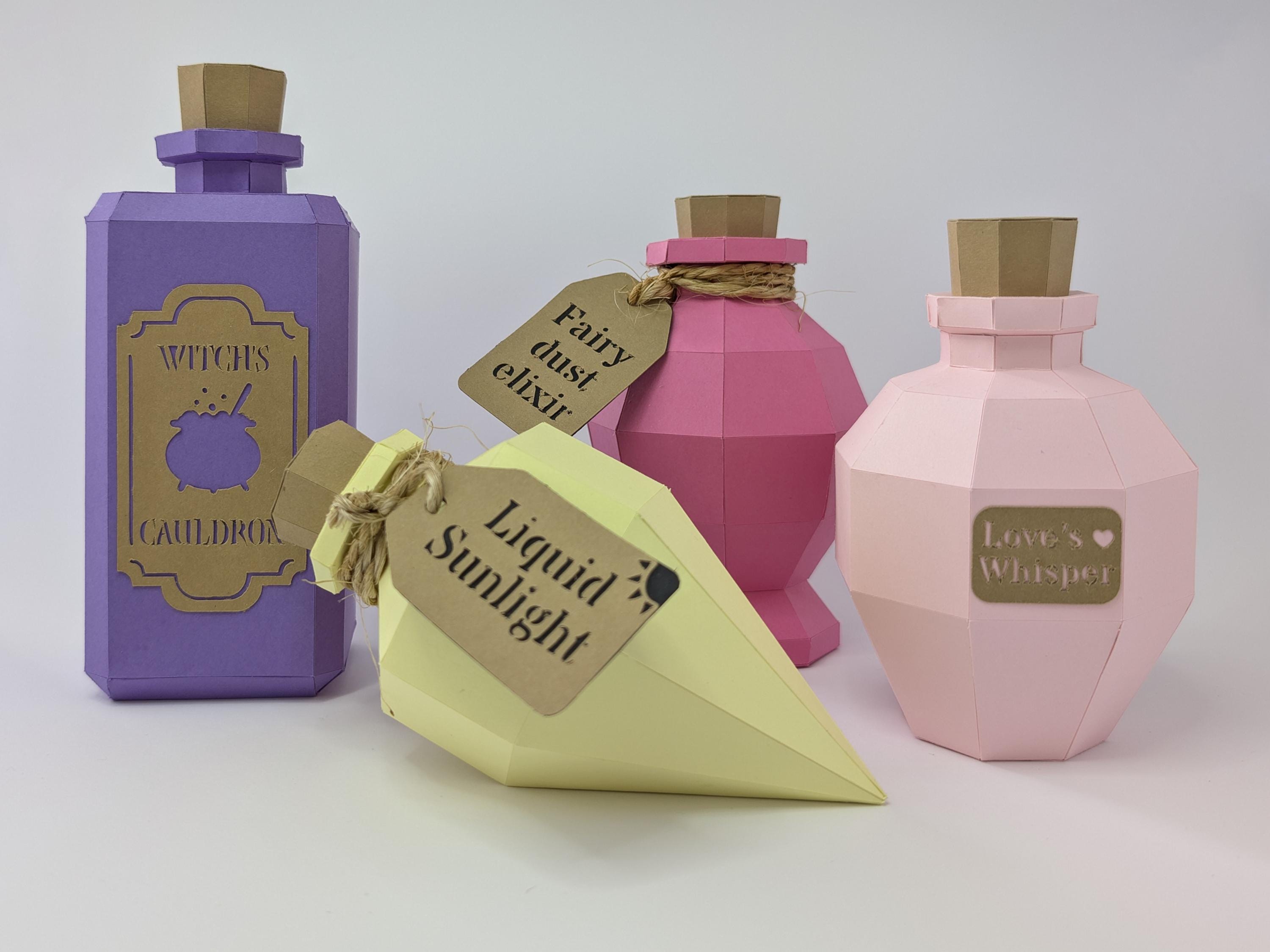 Potion Bottles 3D Papercraft | SVG,PDF | 12 Potions,elixers and Brews ...