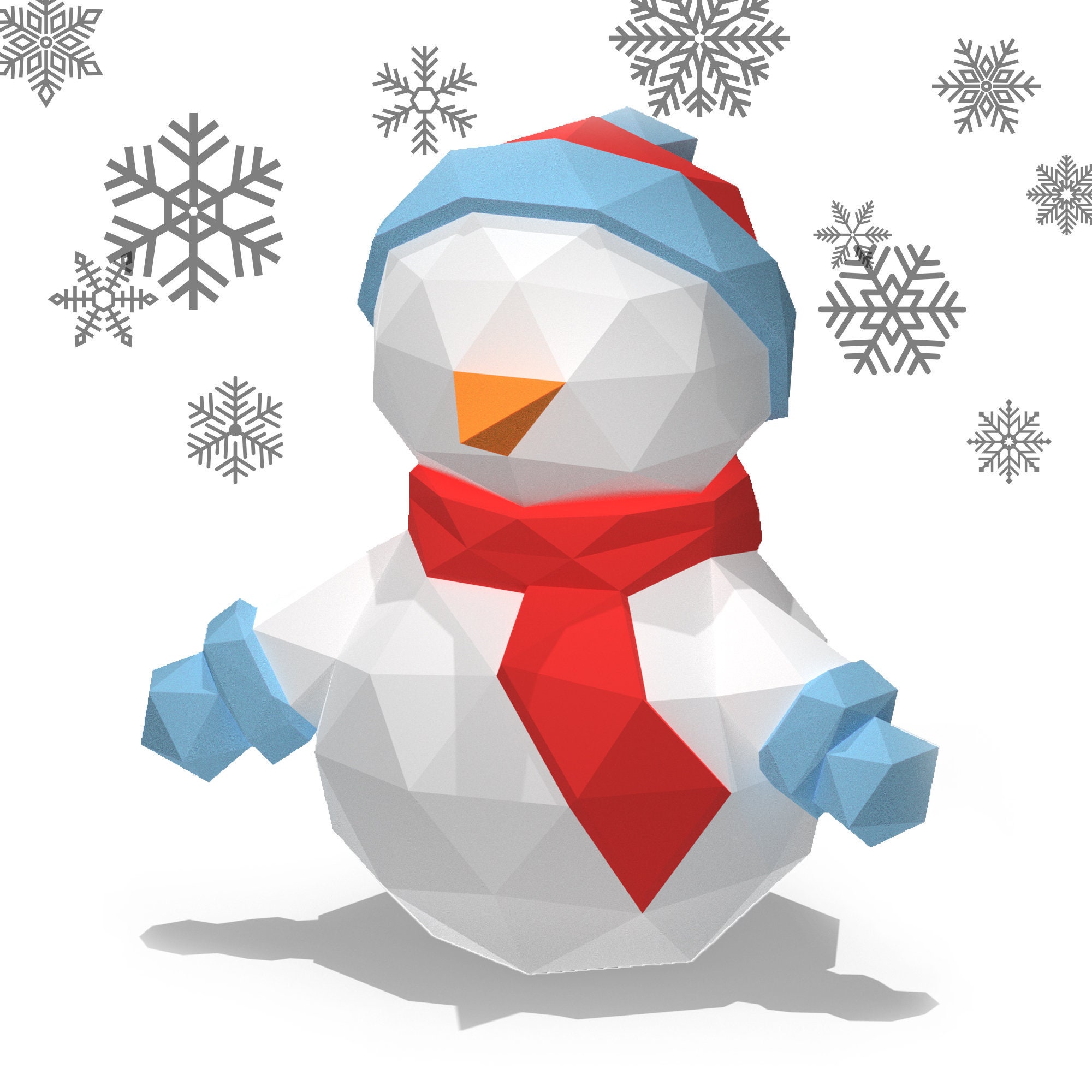 Snowman 3D Papercraft DIY Paper Sculpture Paper Model - Etsy