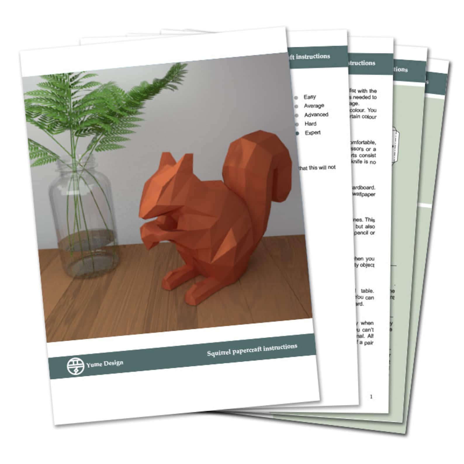 Squirrel 3D Papercraft DIY Paper Sculpture Paper Model Pattern Do It ...