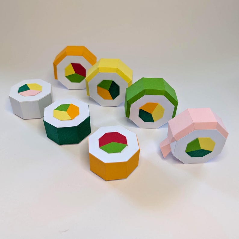 Sushi and Tea Papercraft Set | Kawaii Cute DIY Pattern | SVG & PDF ...
