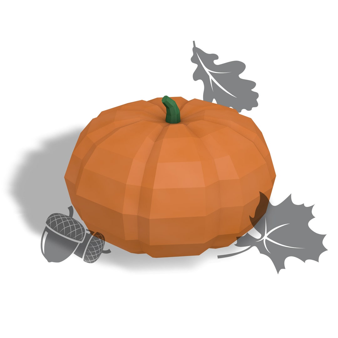 Pumpkin 3D Papercraft || DIY Paper Sculpture || Paper Model Pattern ...
