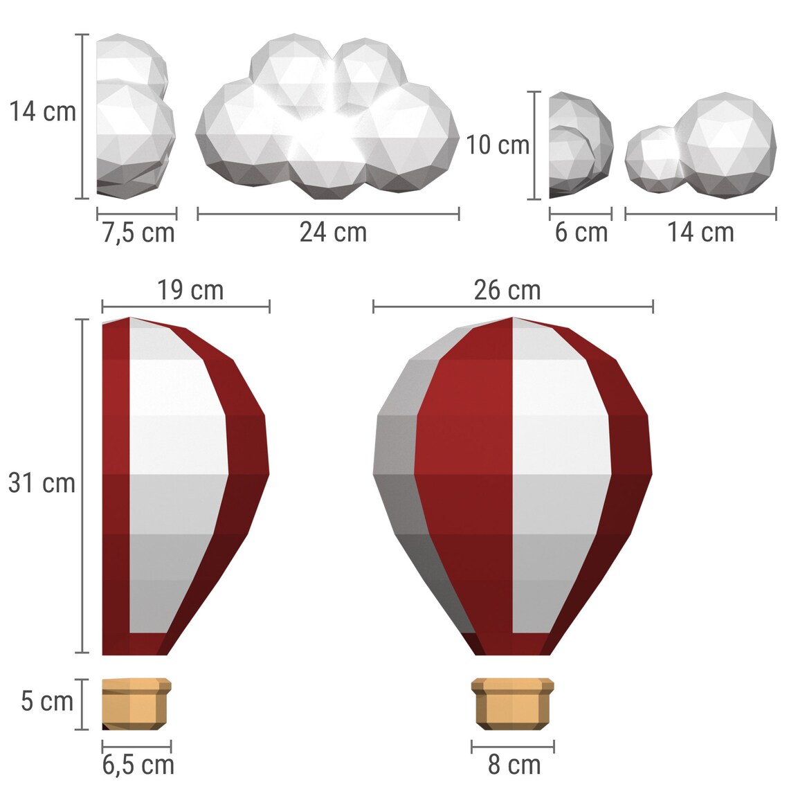 Air Balloon 3D Papercraft DIY Paper Sculpture Paper Model - Etsy