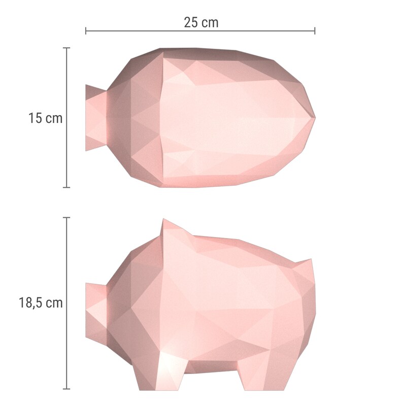 Piggy 3D Papercraft Pig DIY Paper Sculpture Paper - Etsy