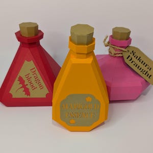 Potion Bottles 3D Papercraft Set 2| SVG,PDF |12 Potions,elixers and ...