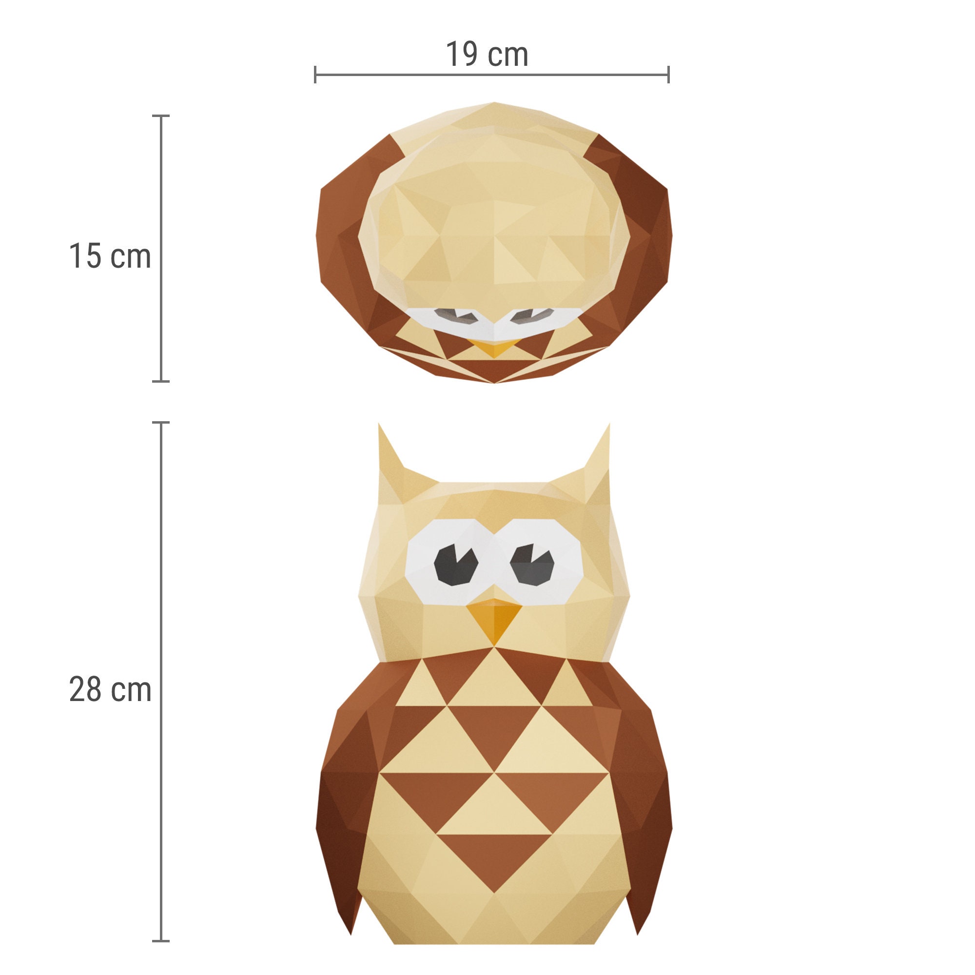 Owl 3D Papercraft || DIY Paper Sculpture || Paper Model Pattern || Do ...