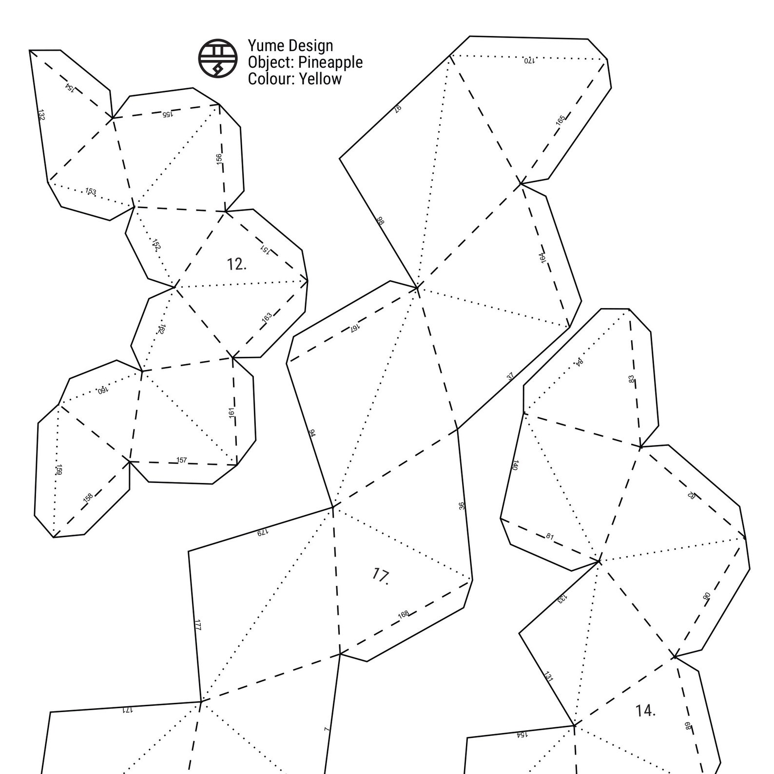 Pineapple 3D Papercraft DIY Paper Sculpture Paper Model Pattern Do It ...