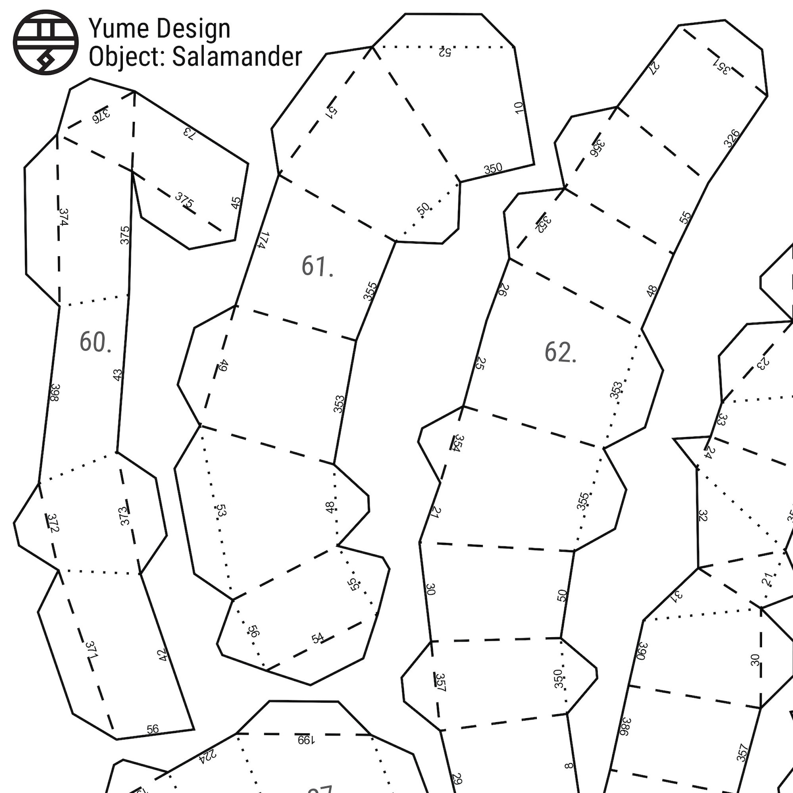 Salamander 3D Papercraft DIY Paper Sculpture Paper Model Pattern Do It ...