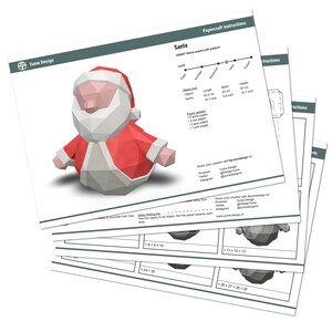 Santa 3D Papercraft || DIY Paper Sculpture || Paper Model Pattern || Do ...