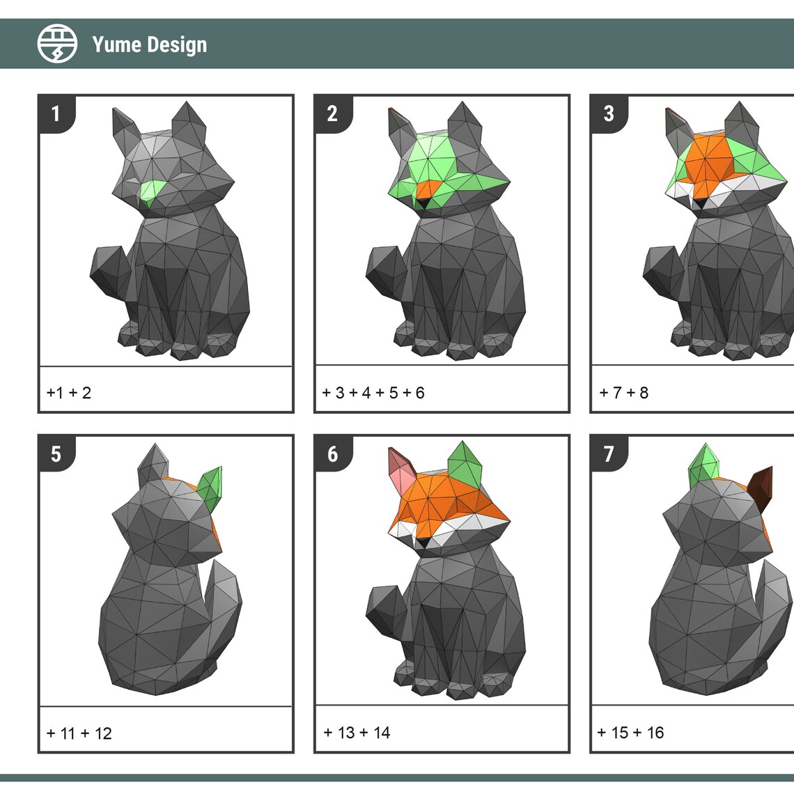 Fox 3D Papercraft DIY Paper Sculpture Paper Model - Etsy