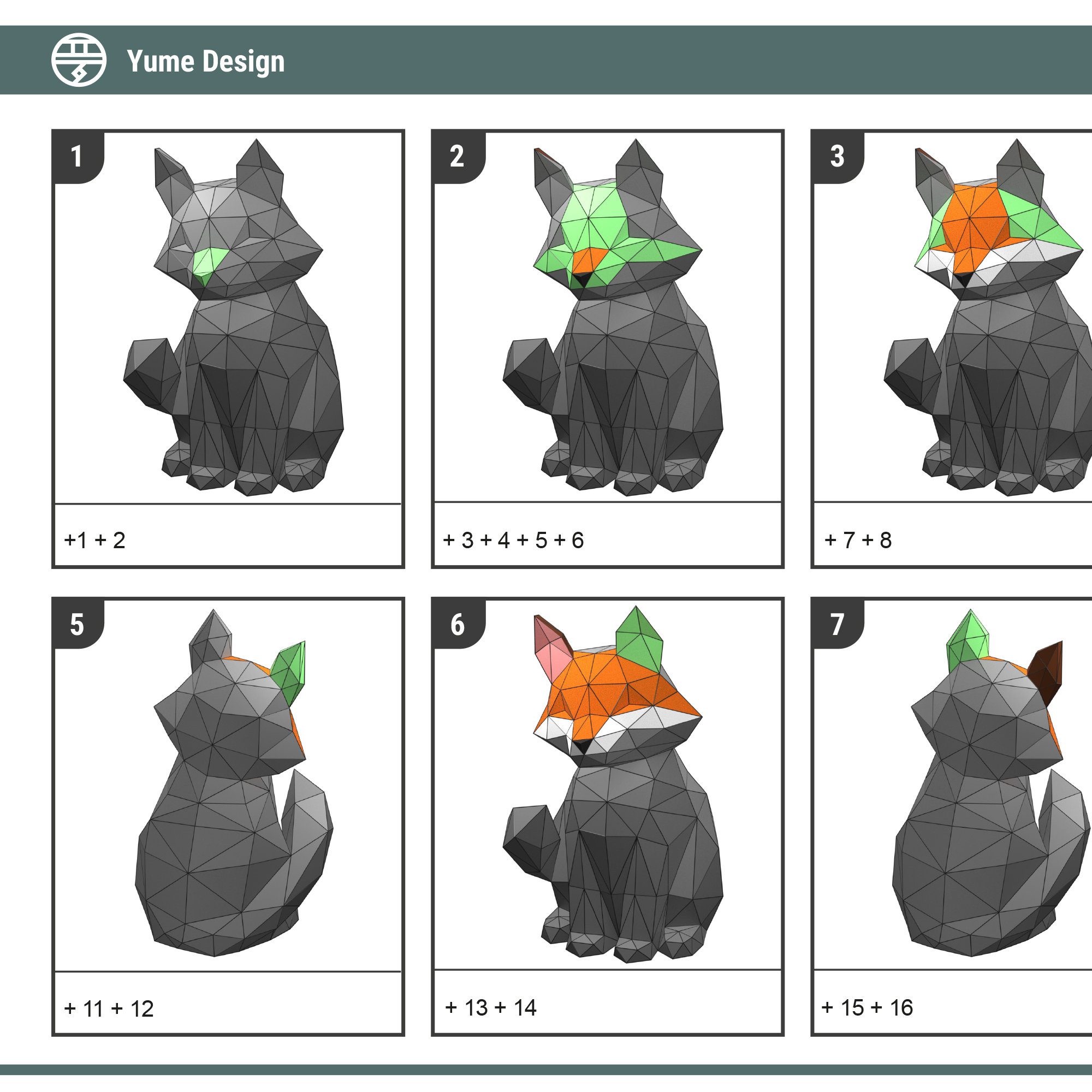 Fox 3D Papercraft DIY Paper Sculpture Paper Model - Etsy